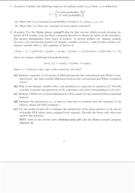 Solved 1 4 Points Consider The Following Sequence Of