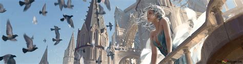 Fantasy Girl Cstle 4k Wallpaper Download