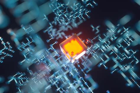 Premium Photo Glowing Lines And Cubes Technical And Scientific