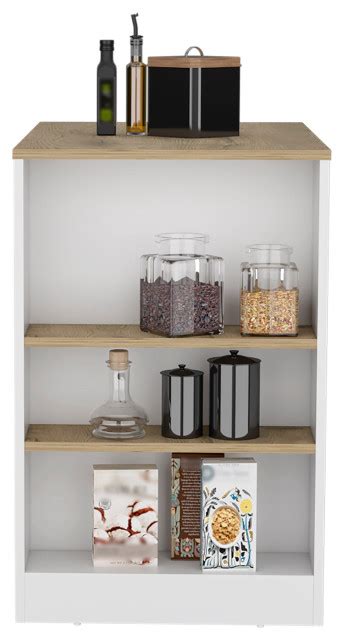 Depot E Shop Lacour Kitchen Island With 3 Side Shelves Transitional Kitchen Islands And