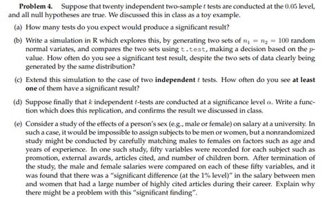 Problem 4 Suppose That Twenty Independent Two Sample