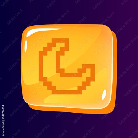 Night Mode Glossy Ui Button With Pixelated Icon Turn On Dark Theme