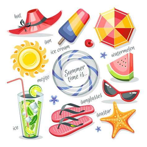Summer Objects Stock Illustrations 54818 Summer Objects Stock