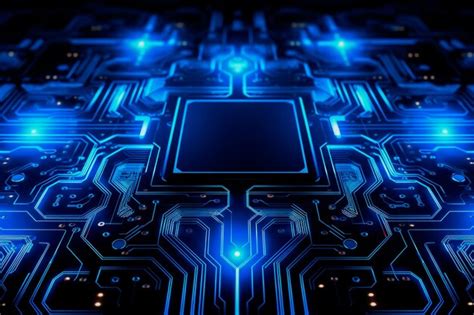 Premium Photo Abstract Computer Circuit Board Wallpaper Background Neon Futuristic Blue Light