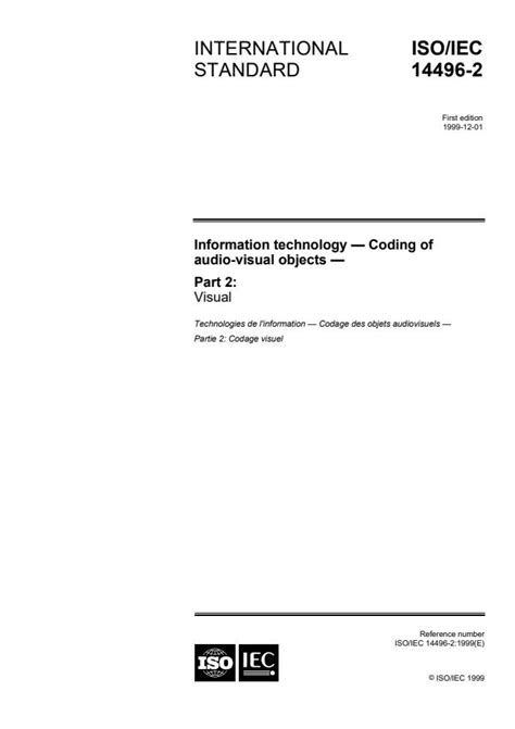 ISO IEC Information Technology Coding Of Audio Visual Objects Part Visual