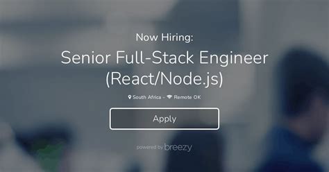 senior full stack engineer react node js at careers valr