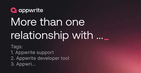 More Than One Relationship With The Same Collection Threads Appwrite