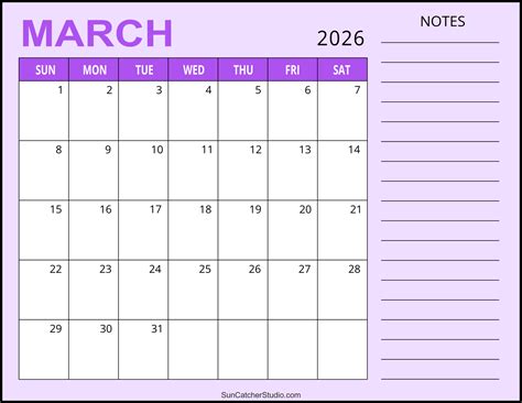 March 2026 Printable Blank Calendar Academic Calendar 2026 2027