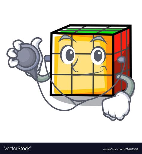 Doctor rubik cube character cartoon vector illustration. Download a ...