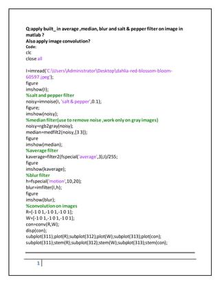 Matlab Filter Code PDF