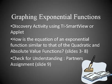graphing exponential functions discovery activity using tismart view