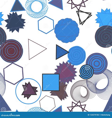 Seamless Color Abstract Mixed Geometric Pattern Generative Art Background Drawing Circles