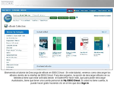 Descarga de e Books on EBSCOhost Tutorial support