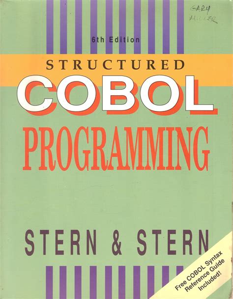 Structured Cobol Programming Stern Nancy B Stern Robert A 9780471524212 Books
