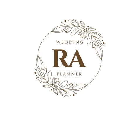 Ra Initials Letter Wedding Monogram Logos Collection Hand Drawn Modern