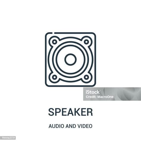 오디오 및 비디오 컬렉션에서 스피커 아이콘 벡터입니다 얇은 라인 스피커 개요 아이콘 벡터 일러스트 레이 션입니다 0명에 대한 스톡 벡터 아트 및 기타 이미지 Istock