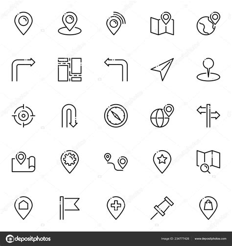 Map Navigation Icons Pack Isolated Symbols Collection Stock Vector By ©ware 234777428