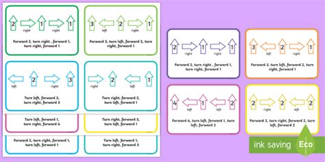coding ks1 direction cards compatible with bee bot