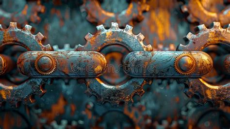 Ai Generated Image By Olharai Close Up Of Rusty Gears Interlocking