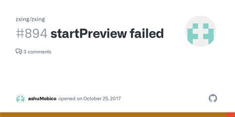 Startpreview Failed · Issue 894 · Zxingzxing · Github