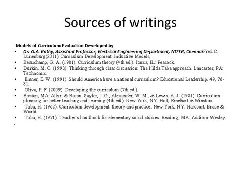Models Of Curriculum Evaluation Model Is A Representation