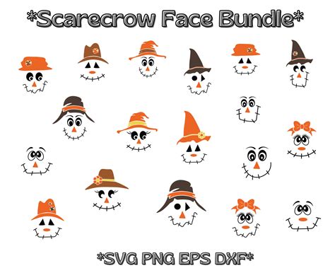 Scarecrow Face Svg Bundle Scarecrow Svg Fall Svg Etsy Hong Kong