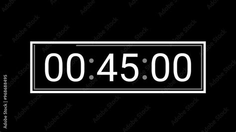 50 Seconds Countdown Timer Digital Clock On Black Background Suitable For Time Management