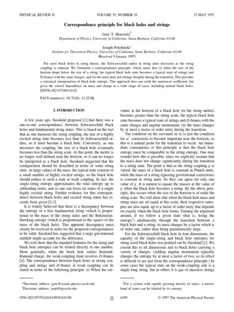 Horowitz 1997 Pdf String Theory Black Hole