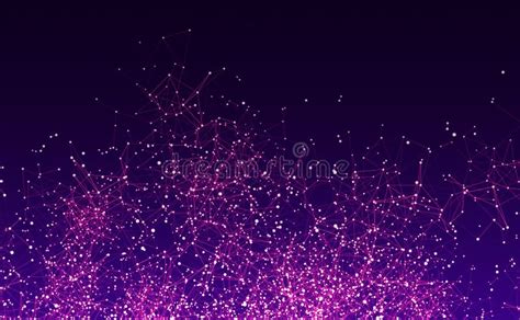 Complex Network Nodes Structure Plexus Data Connection Dots And Lines Background Vector