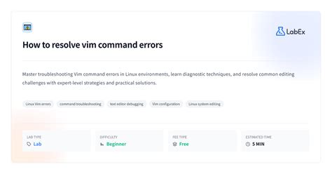 How To Resolve Vim Command Errors Labex