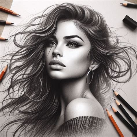Dibujo De Persona Realista Dibujo De Tinta Realista De Trío De