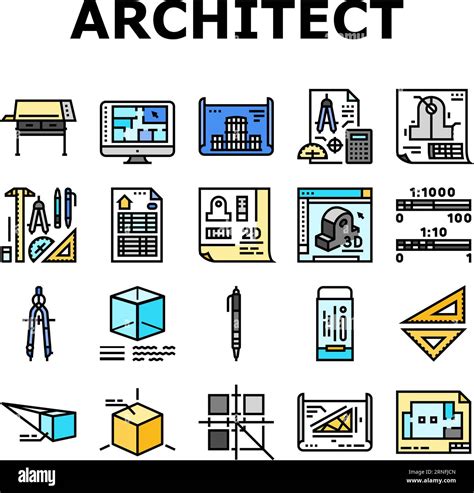 Engineer Construction Architect Icons Set Vector Stock Vector Image And Art Alamy