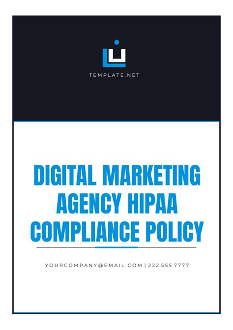 Free Digital Marketing Agency Hipaa Compliance Policy Template To Edit Online