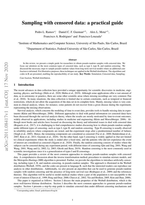 Pdf Sampling With Censored Data A Practical Guide
