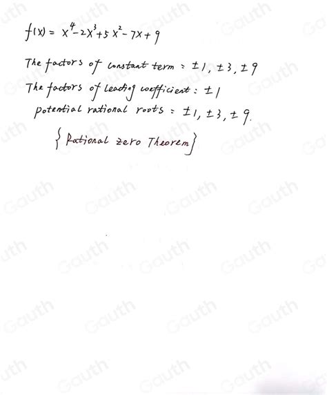Solved Check All Of The Numbers That Are Potential Rational Roots Of F X X 4 2x 3 5x 2 7x 9