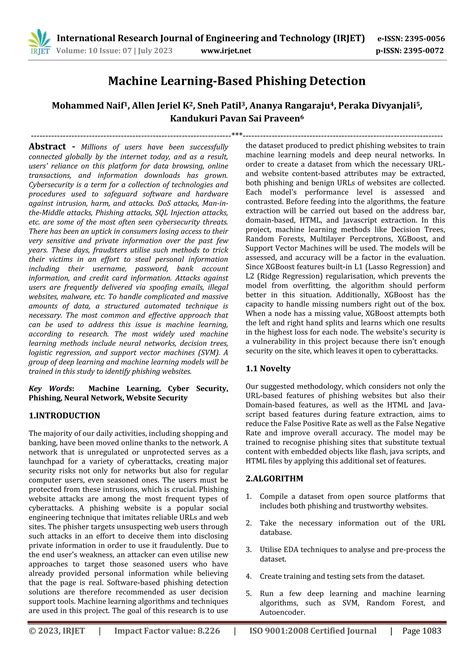 Machine Learning Based Phishing Detection Pdf