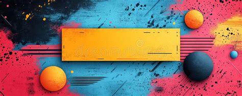 Vibrant Abstract Background With A Yellow Rectangular Label And
