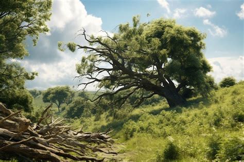 Premium Photo Strong Winds Shaking Trees