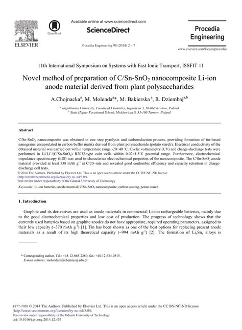 Pdf Novel Method Of Preparation Of C Sn Sno2 Nanocomposite Li Ion Anode Material Derived From