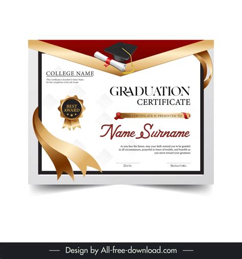 Graduation Certificate Background Kindergarten Graduation Certificate