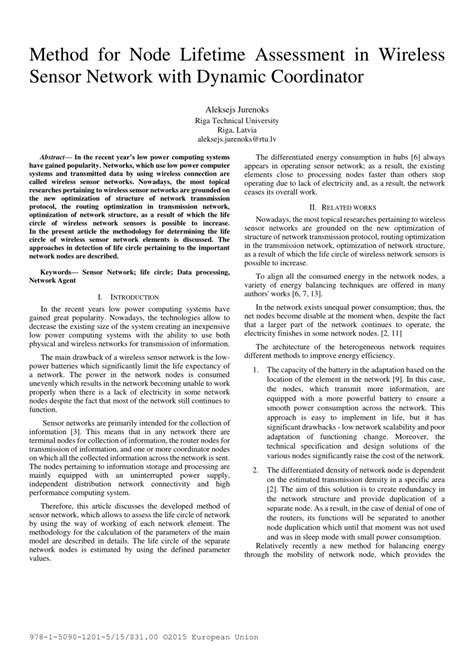 Pdf Method For Node Lifetime Assessment In Wireless Sensor Network