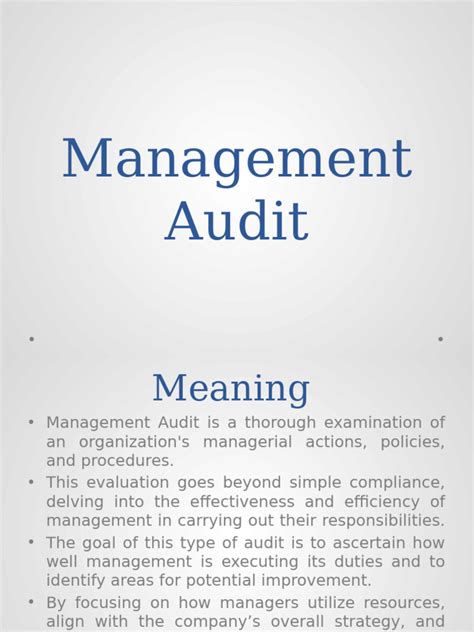Management Audit Pdf Audit Evaluation