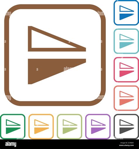 Flip Vertical Simple Icons In Color Rounded Square Frames On White Background Stock Vector Image