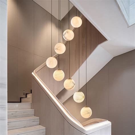 8 Lights Ceiling Light With Stone Shade Cordage Angular Fixture Chalk Led And Incandescent