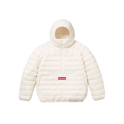 슈프림 마이크로 다운 하프 집 후드 풀오버 화이트 23fw Supreme Kream