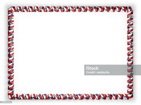 프레임과 리본 체코 플래그 황금 밧줄에서 테두리의 테두리 3 차원 일러스트 레이 션 공란에 대한 스톡 사진 및 기타 이미지 공란 교육 디자인 Istock