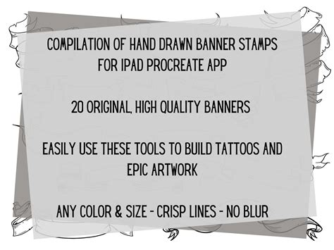 Procreate Tattoo Banner Stamp Pack Brushes For Ipad Etsy