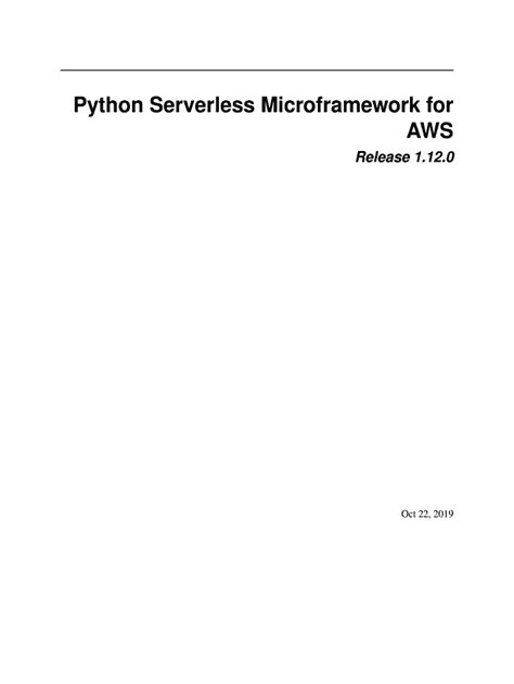 Fillable Online Building Serverless Python Apps Using Aws Chalicereal