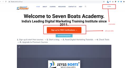 how to access courses seven boats academy