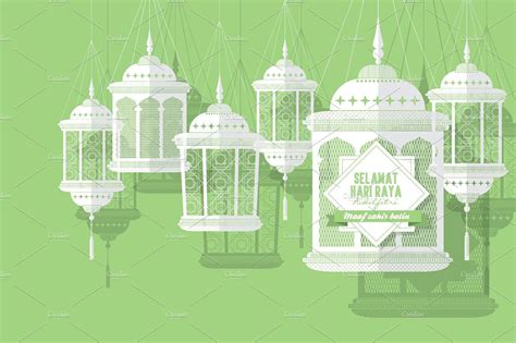Hari Raya Lantern Vector Template